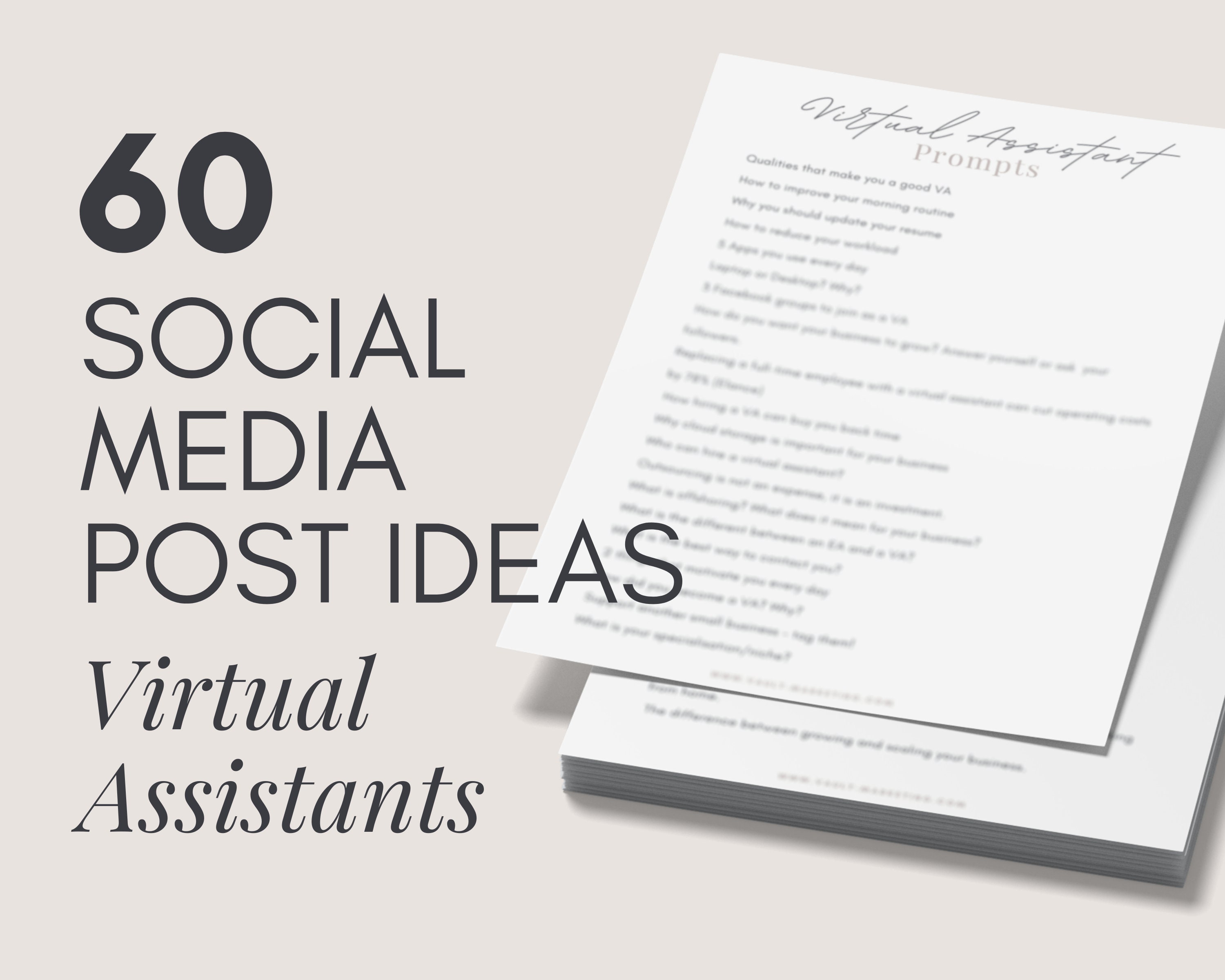 60 Instagram Ideas for Virtual Assistants Virtual Assistant | Etsy