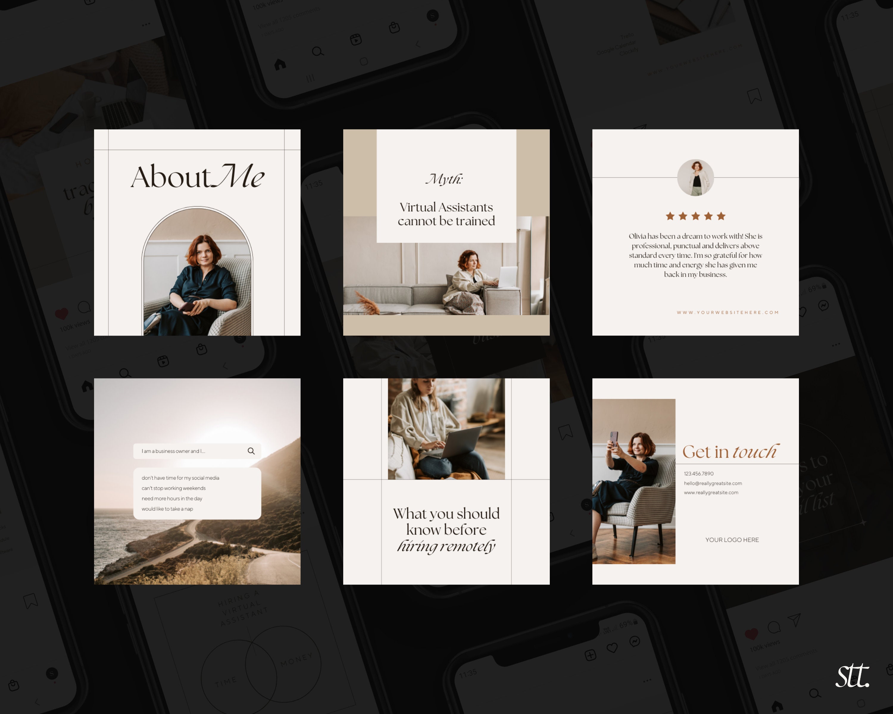 50 Social Media Templates for Virtual Assistants VA Instagram Virtual ...