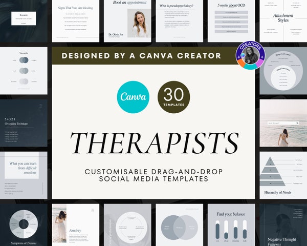 60 Psychologist Therapist Social Media Posts Templates - Etsy Canada