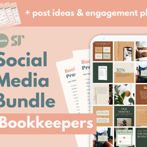 Bookkeeping Social Media Bundle Bookkeeper Canva Template - Etsy