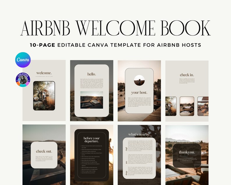 Airbnb Welcome Book Template Airbnb Welcome Canva Template - Etsy