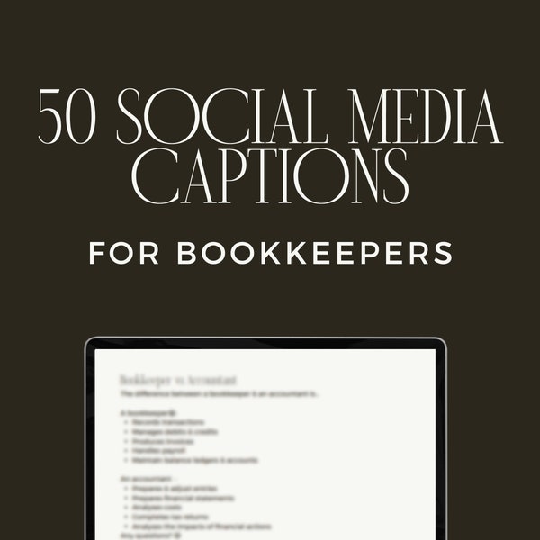 Bookkeeper Social Media Post Ideas - Etsy