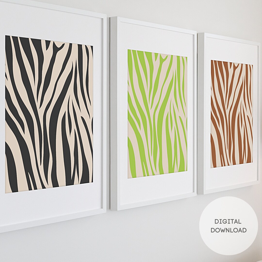 Zebra Pattern Poster Set - Etsy