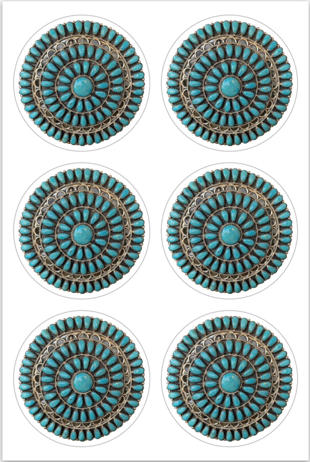 Squash Blossom Style Pin Sticker | Turqoiuse Sticker | Navajo Pin ...