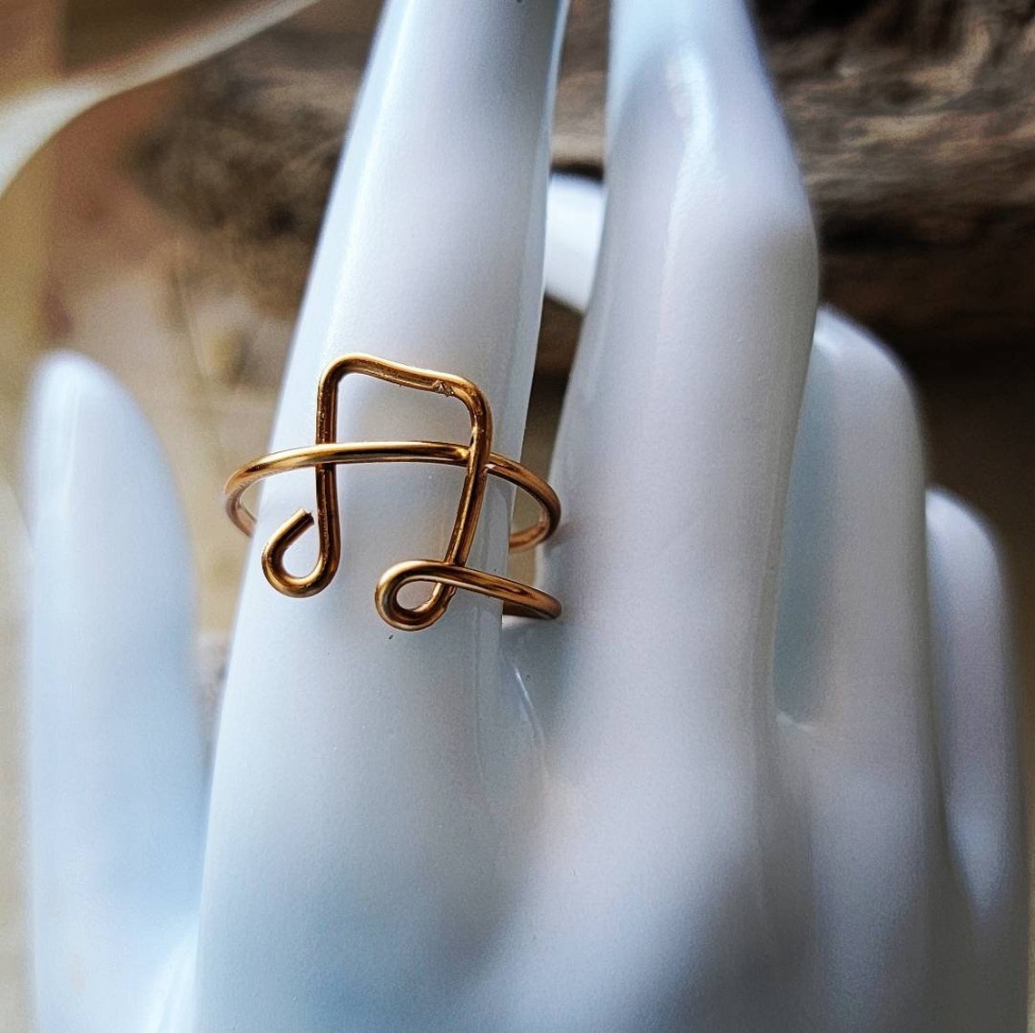 Double-sided Music Note Heart Coper Wire Wraped Ring - Etsy