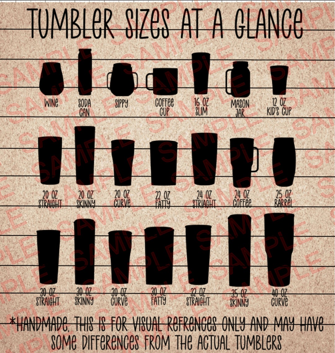 Tumbler Sizing Chart - IMAGE ONLY - Etsy