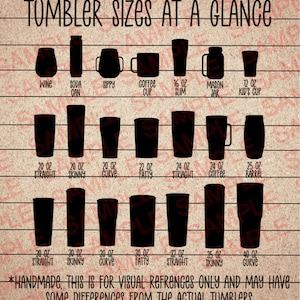 Sublimation Sizing Chart Tumbler - Etsy