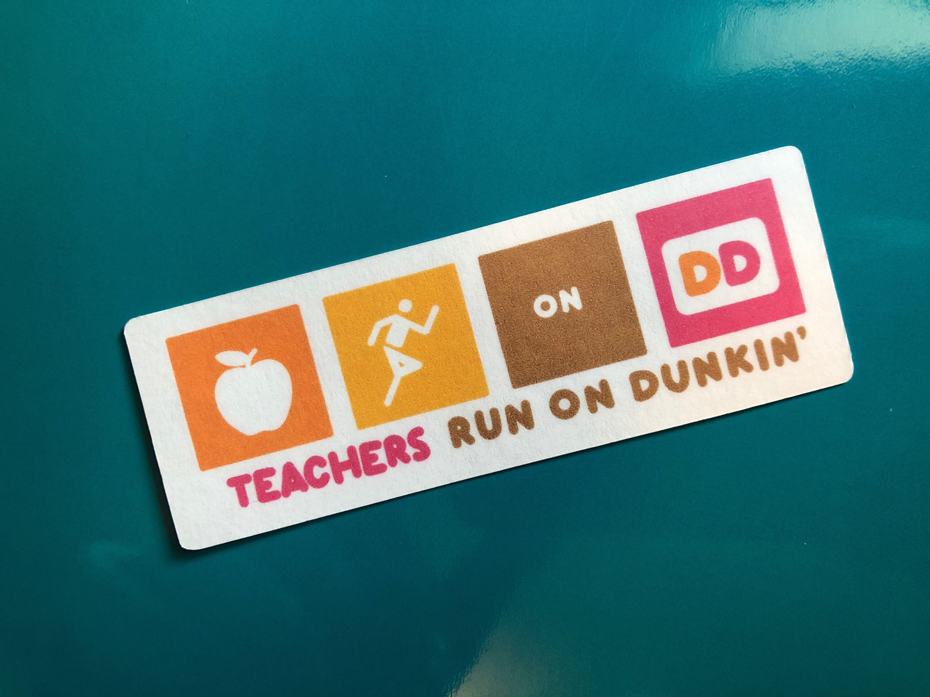 Teachers Run on Dunkin Sticker | Etsy