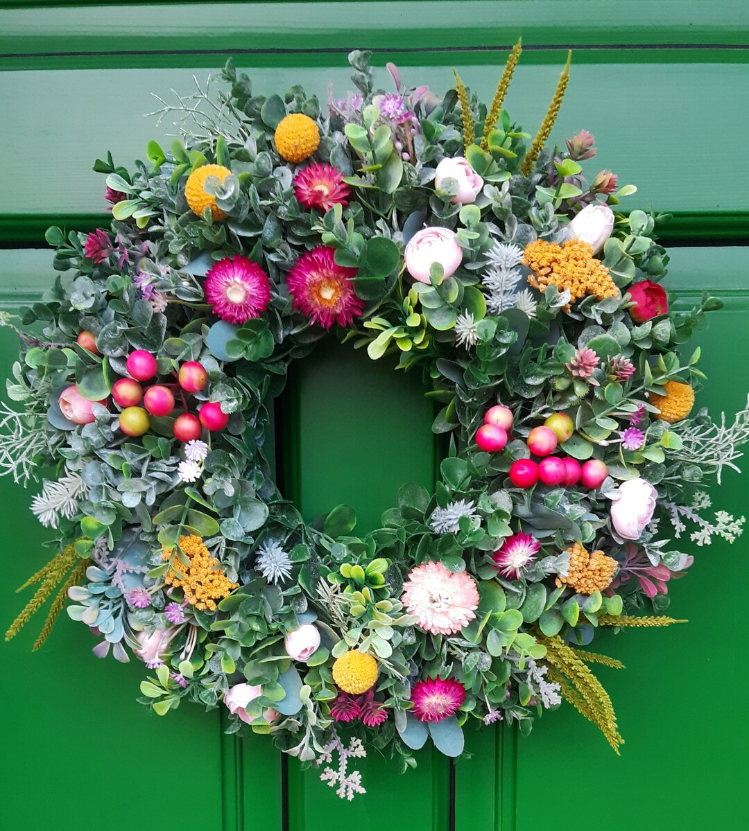 Door Wreath Artificial Door Wreath Eucalyptus Door Wreath - Etsy