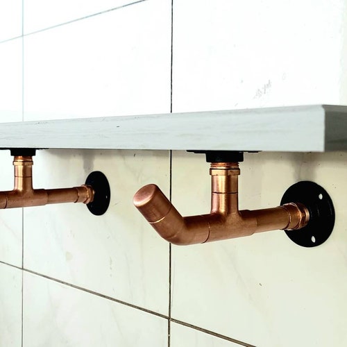 Copper Pipe Shelf Brackets Etsy