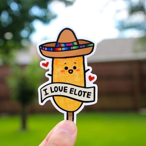 Cute Mexican Elote Corn Vinyl Sticker 1.87x3 - Etsy