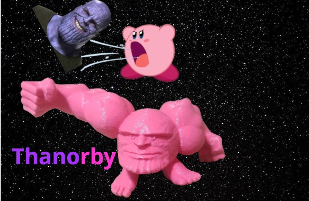 Kirby Thanos 3D Printed Cursed Action Figure Muscular Statue - Etsy