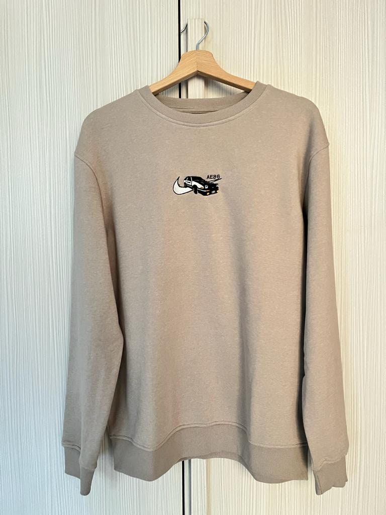 Initiald Toyota AE86 Trueno Embroidered Beige Sweatshirt - Etsy Australia