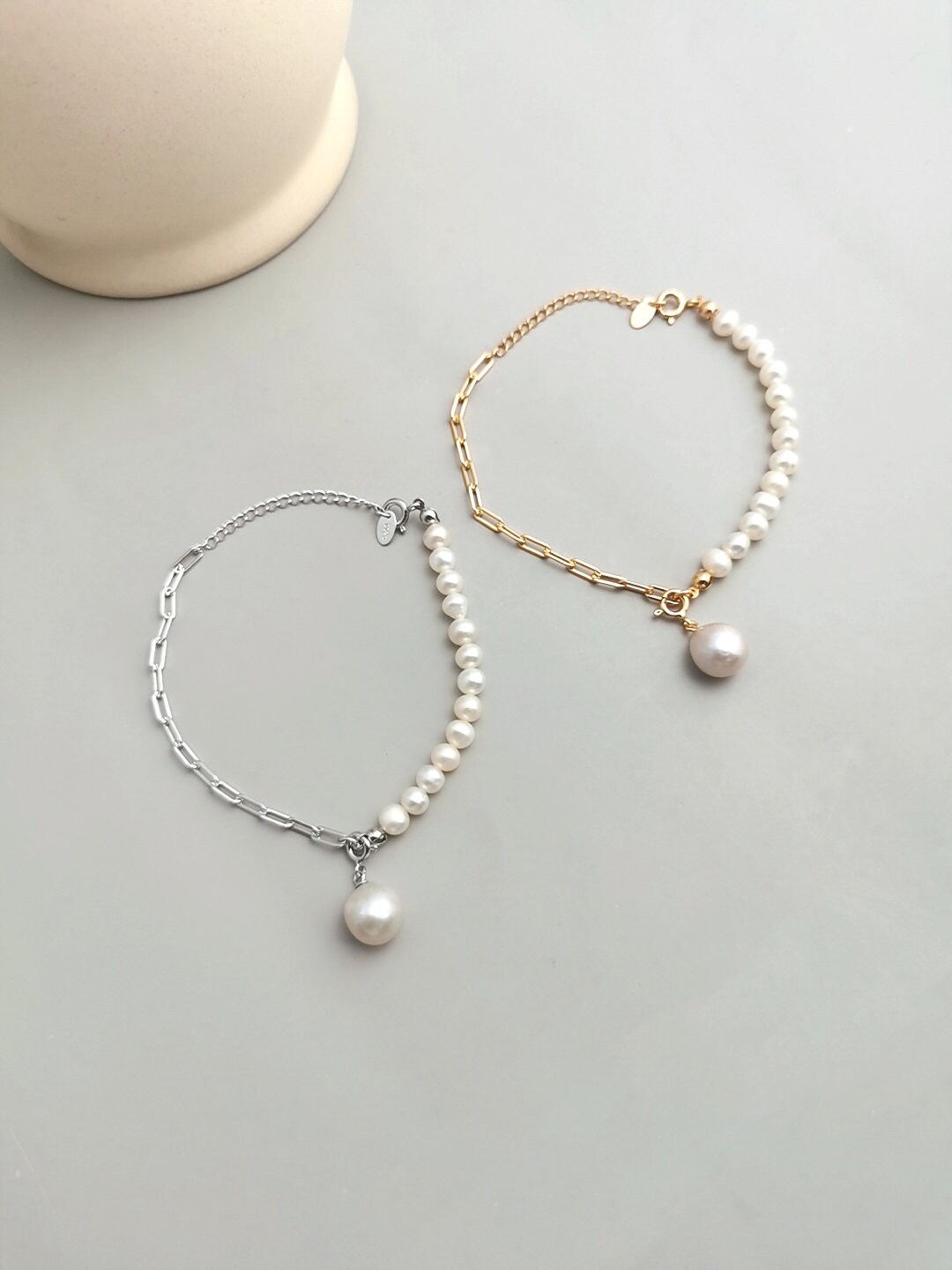 Stunning Baroque Freshwater Pearl Bracelet Unique Design With Sterling ...
