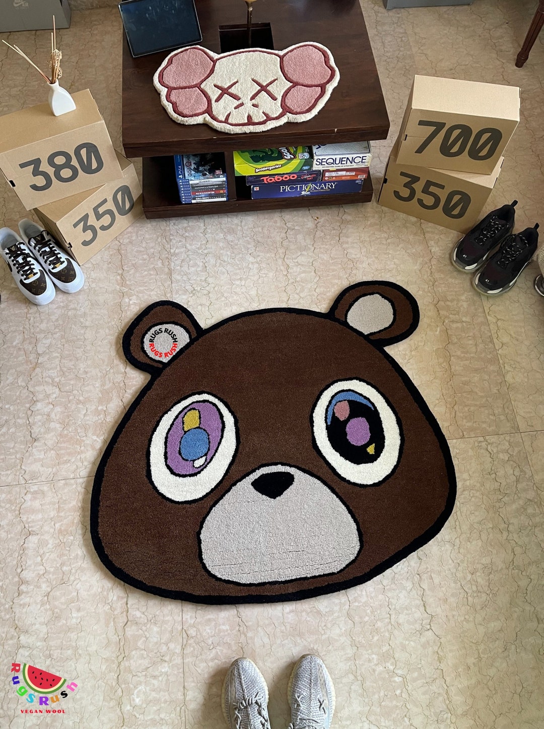 TEDDY BEAR GRADUATION Rug , Kids Friendly Rug , Hypebeast Rug , Natural ...