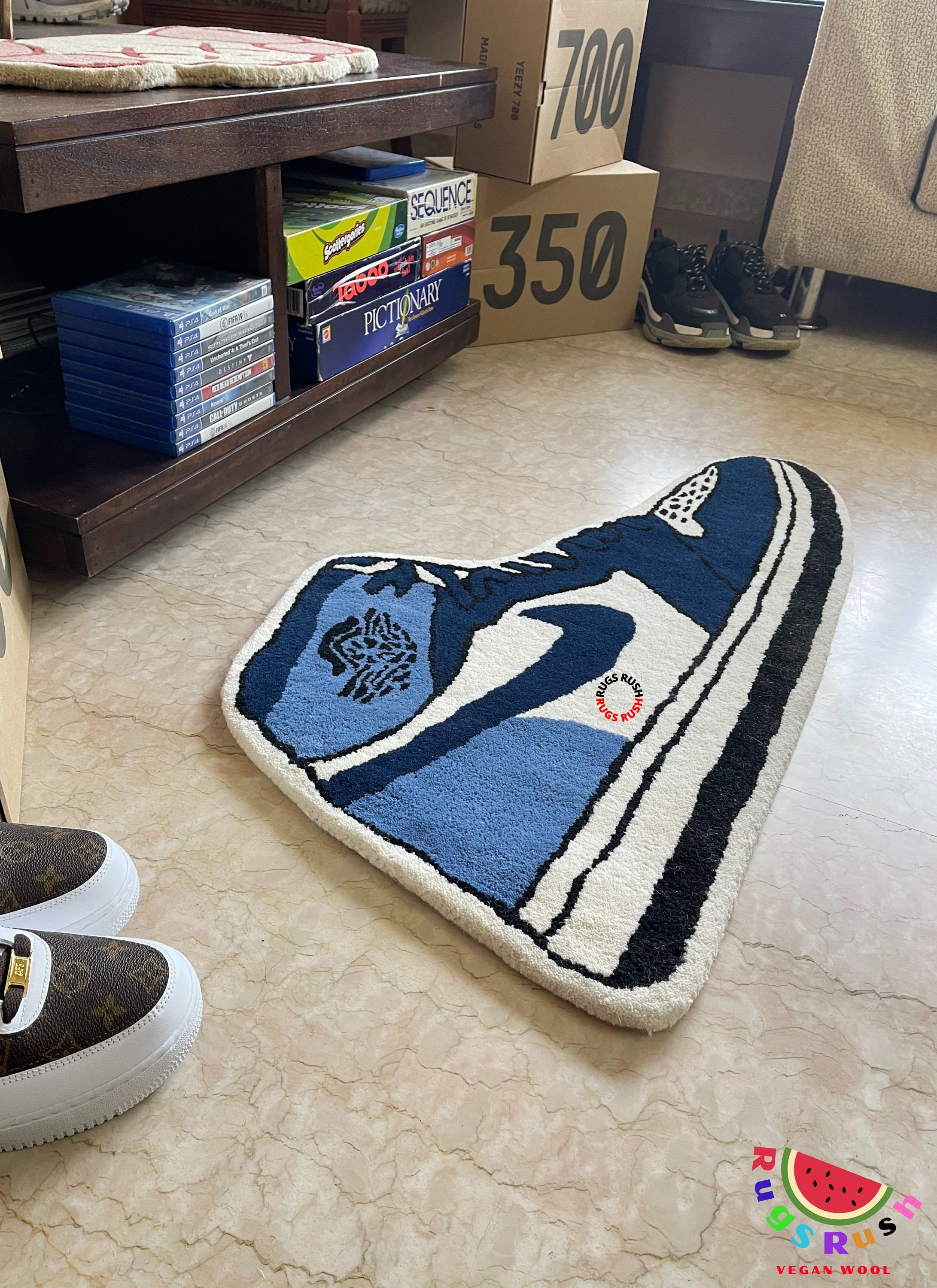 OBSIDIANS BLUE SHOE Rug Custom Shoe Handtufted - Etsy