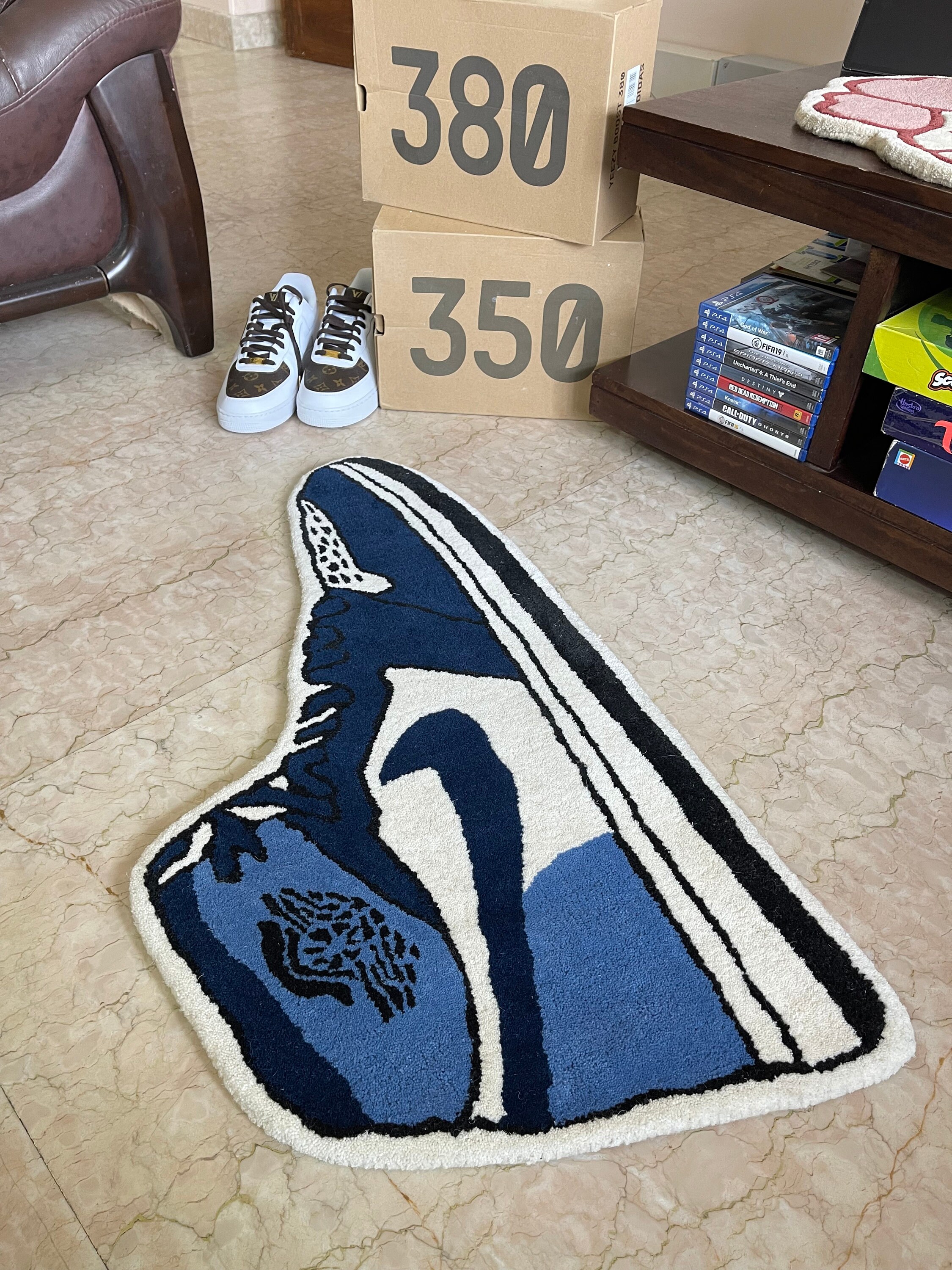 OBSIDIANS BLUE SHOE Rug Custom Shoe Handtufted - Etsy