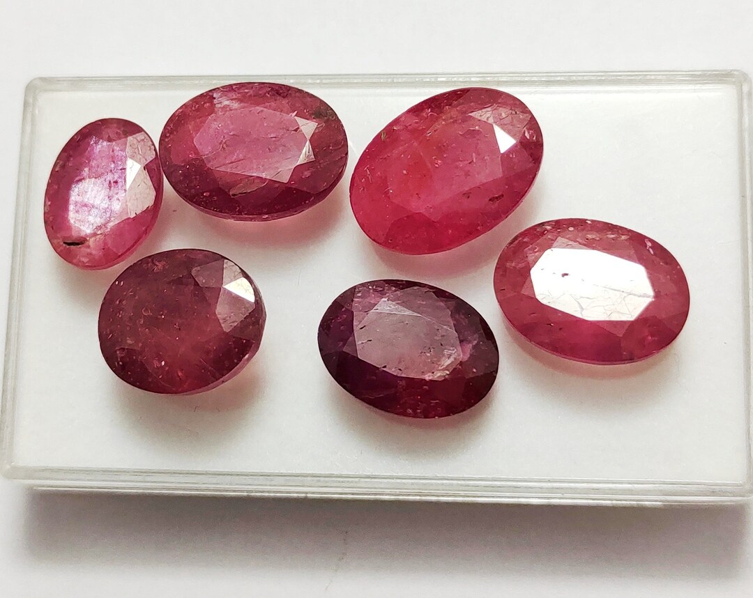 Natural African Red Ruby Untreated Unheated Oval Cut Shape Loose ...