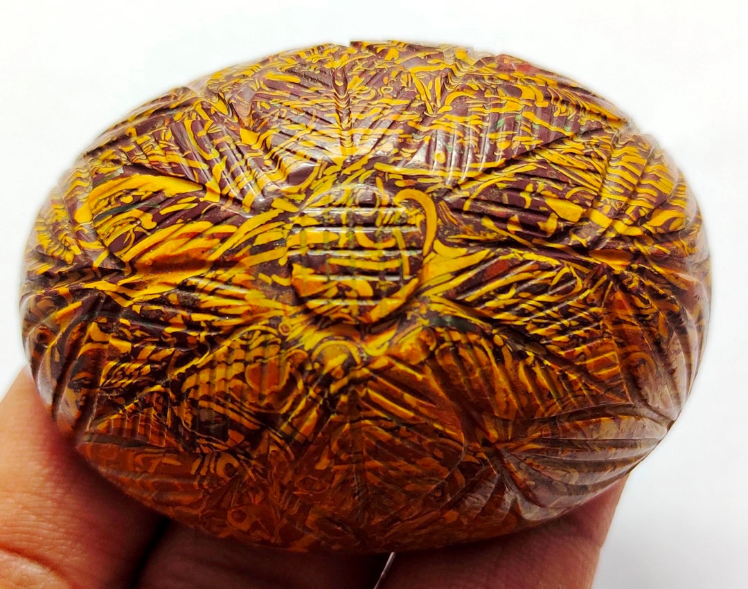 Natural Indian Mariam Jasper Untreated Hand Made Oval Carving Loose ...