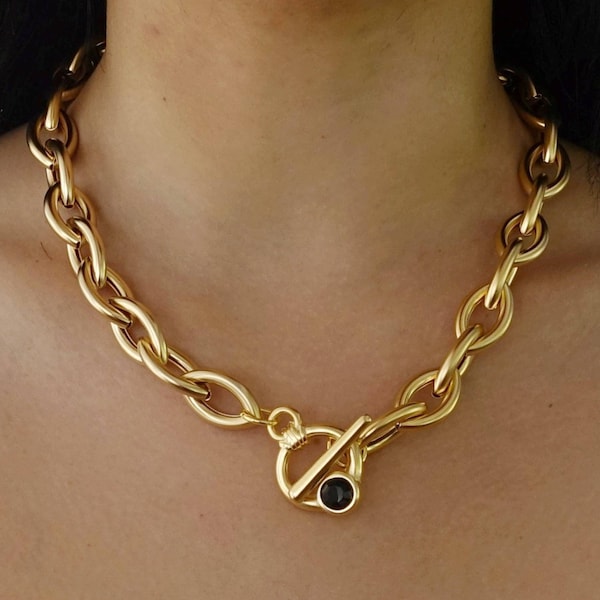 Chunky Gold Necklace - Etsy