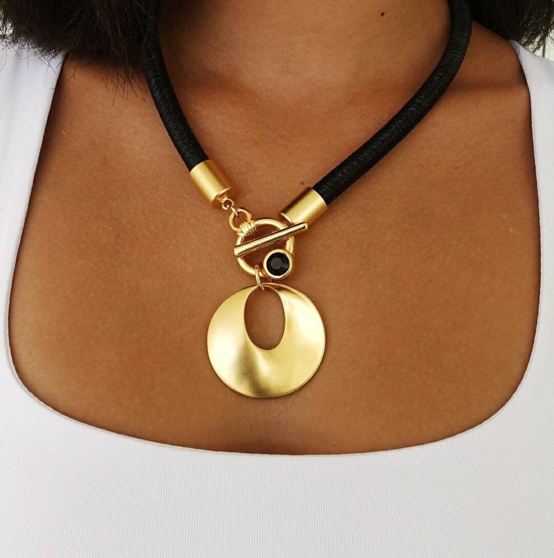 Gold Bib Necklace Bold Statement Necklace Abstract Necklace - Etsy
