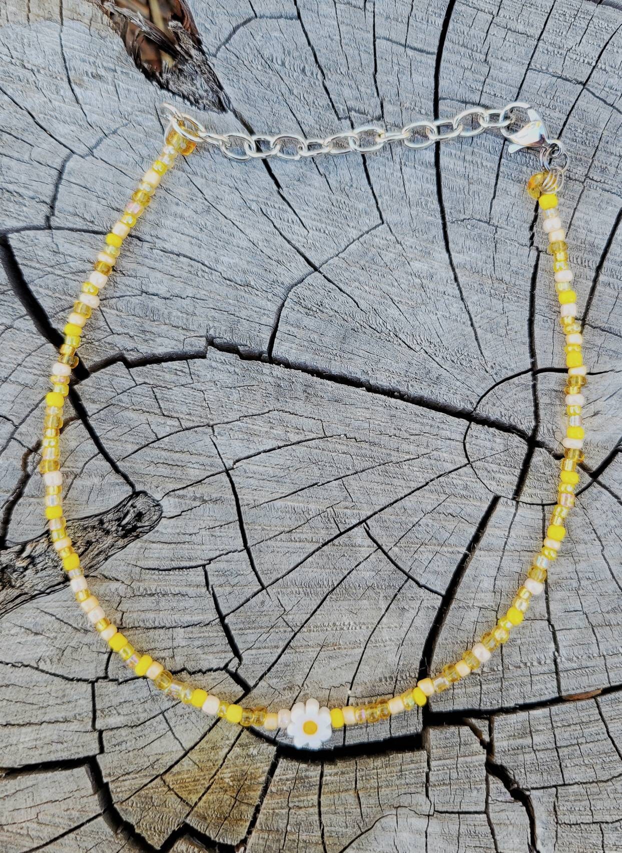 Adjustable Daisy Seed Bead Anklets - Etsy