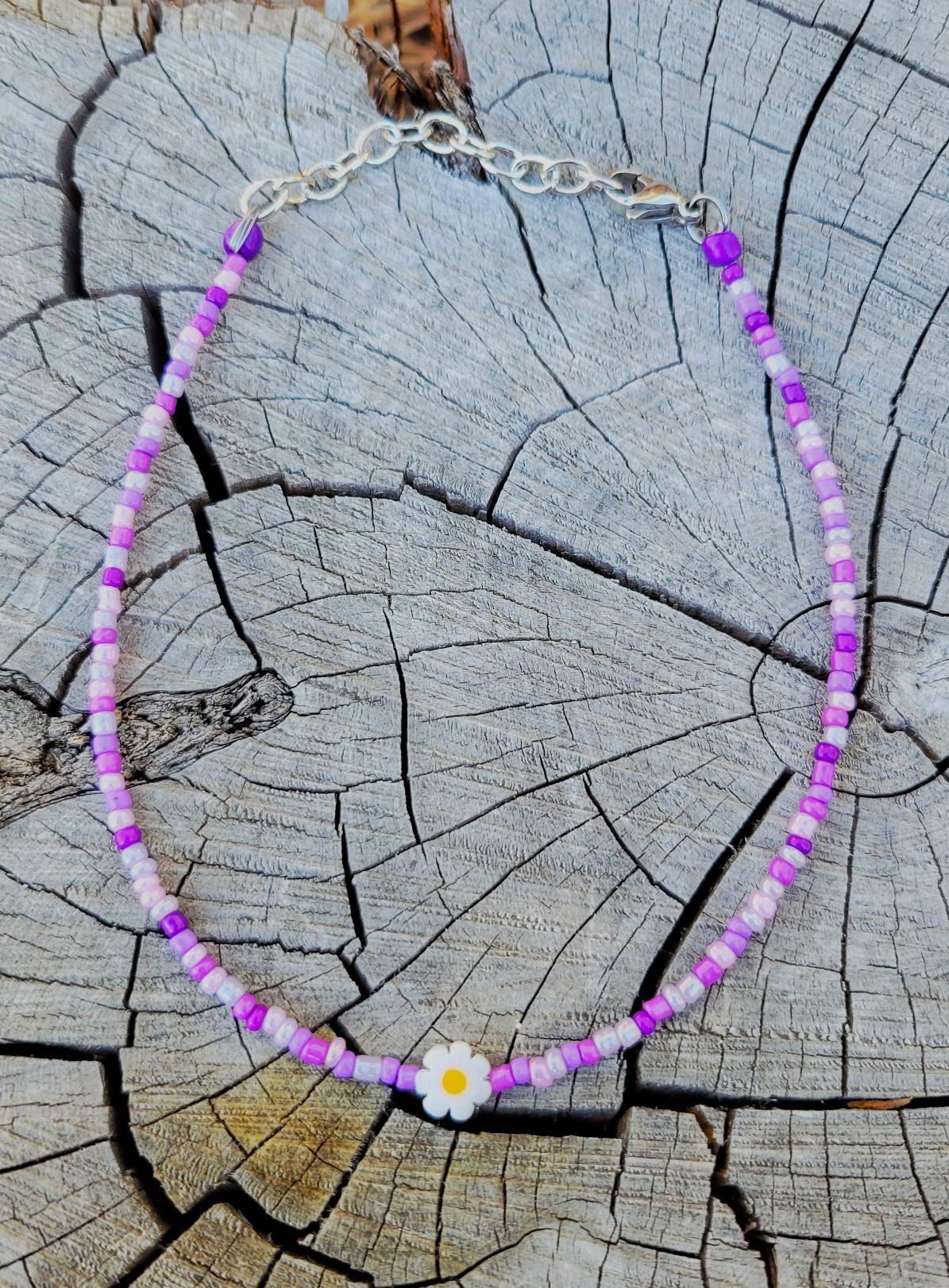 Adjustable Daisy Seed Bead Anklets - Etsy
