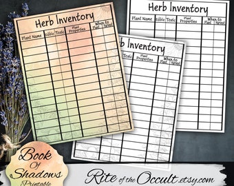 Crystal Inventory Chart Digital Download, Printable Crystal Worksheet ...