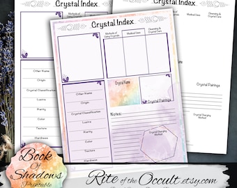 Crystal Inventory Chart Digital Download, Printable Crystal Worksheet ...