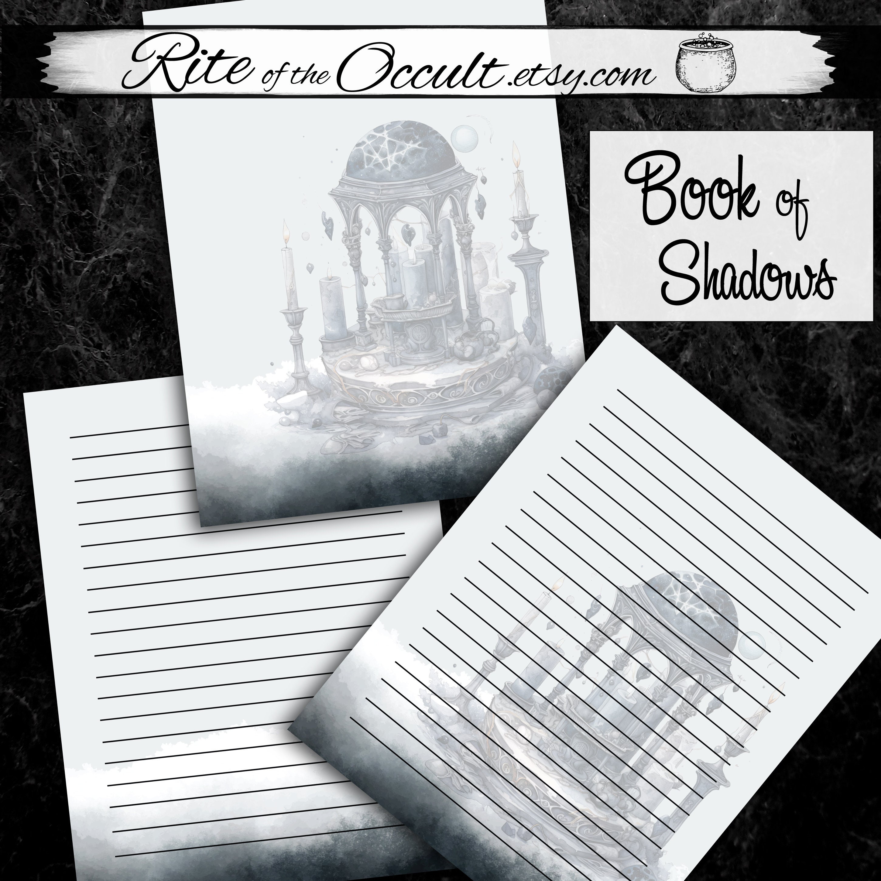 Stardust Witch Book of Shadows Printable Blank Page, Digital Download ...