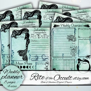 Witchy Daily Planner Printable Pages Sea Witch Planner - Etsy