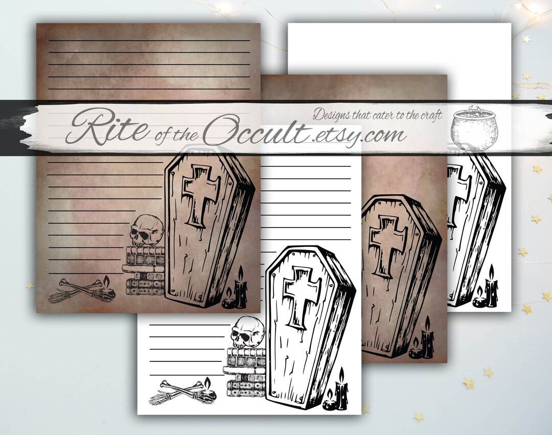 Skull Coffin Digital Download Journal Scrapbooking Paper, Book of ...