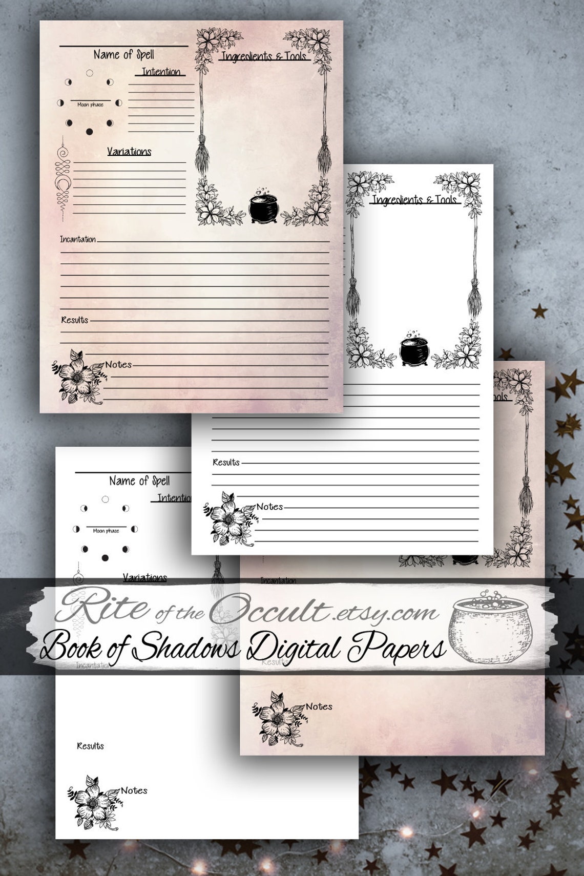 Witches Brew Spell Page Digital Download Journal Scrapbooking - Etsy