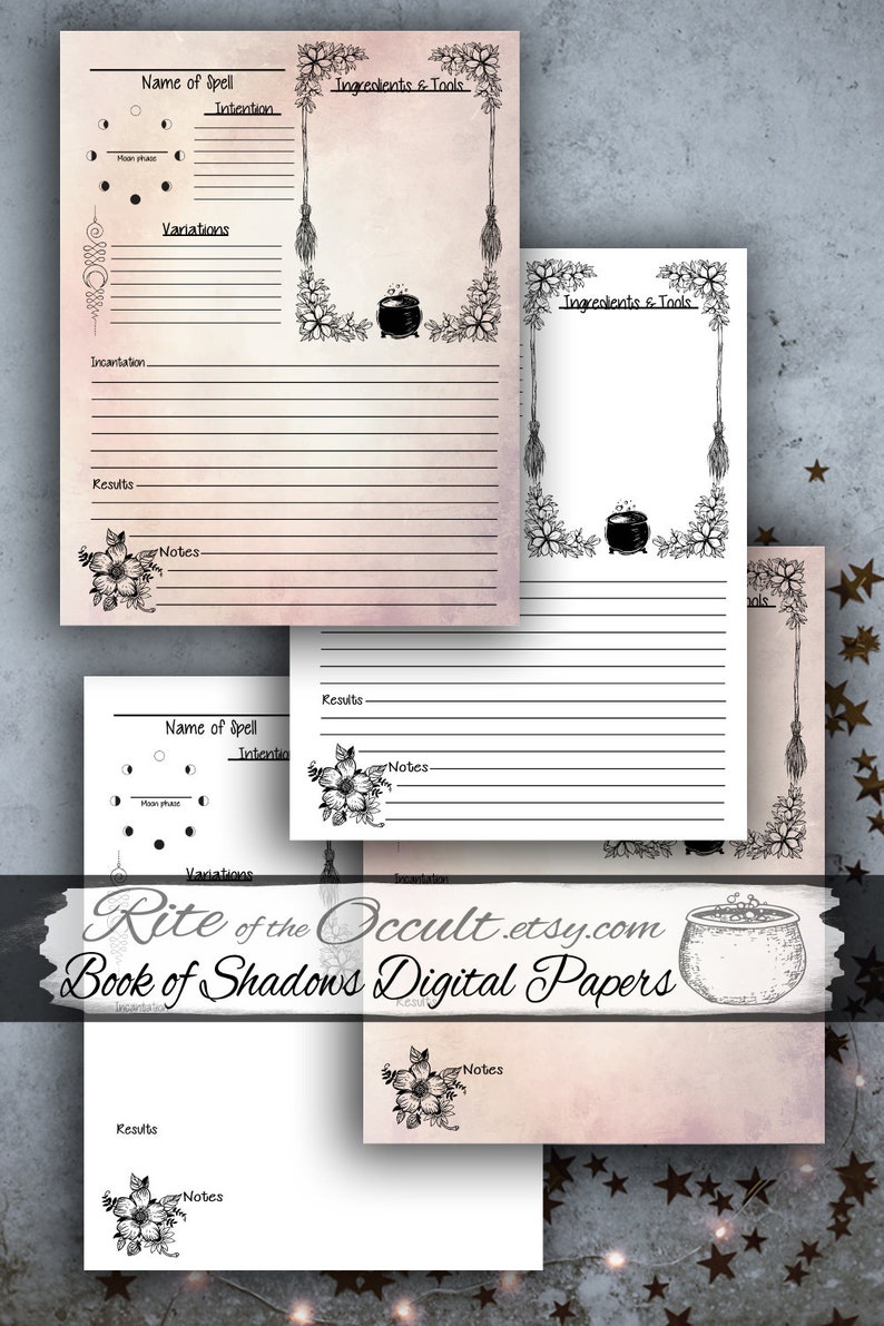 Witches Brew Spell Page Digital Download Journal Scrapbooking - Etsy