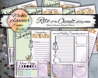 Witch Daily Planner Printable Pages, Daily Witch Planner Digital ...