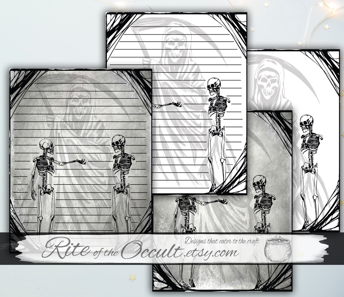 Skeleton Longing Book of Shadows Printable Page, Digital Download ...