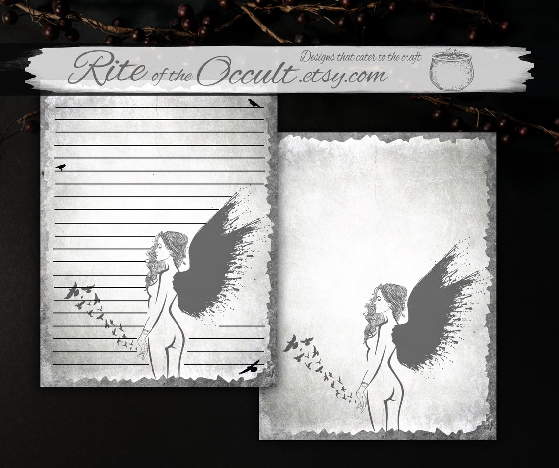 Dark Raven Book of Shadows Printable Blank Page, Digital Download ...