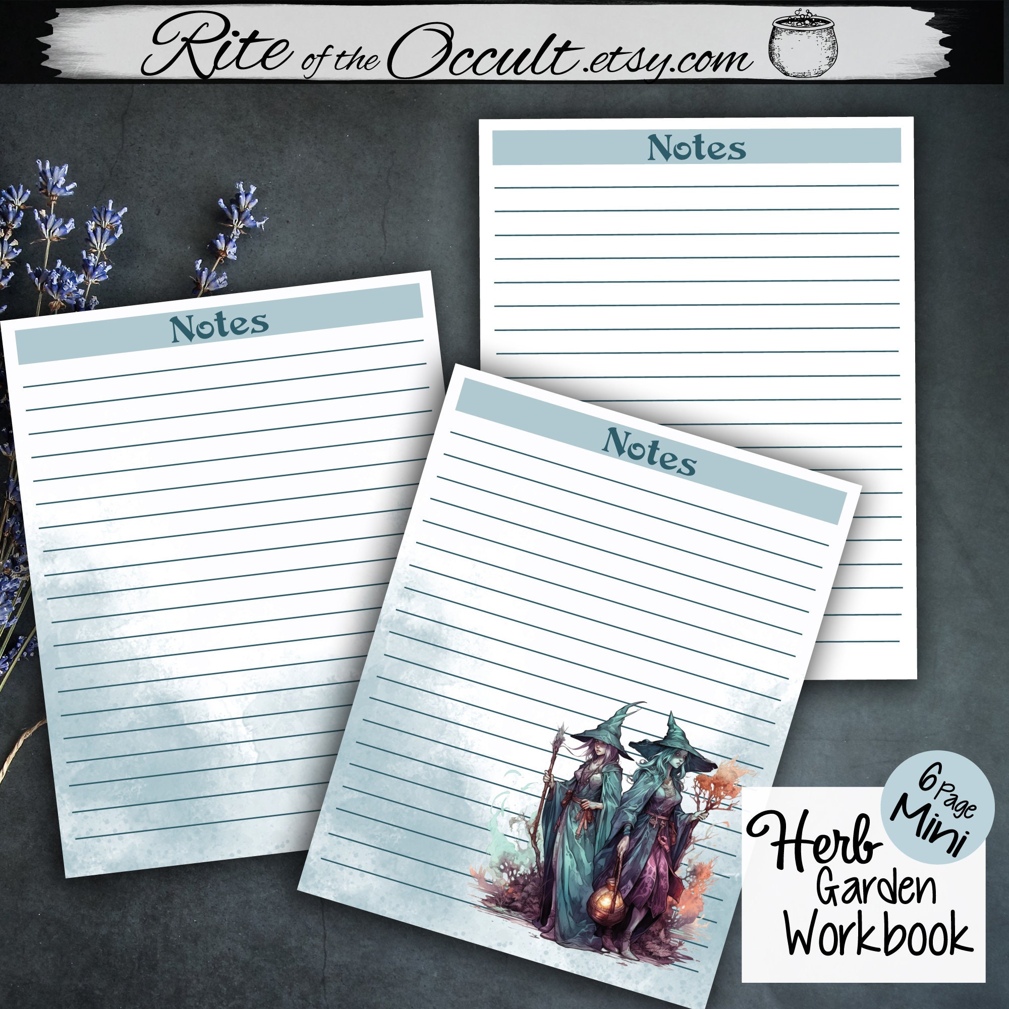 Witches Herb Garden Mini Workbook Digital Download, Printable Worksheet ...
