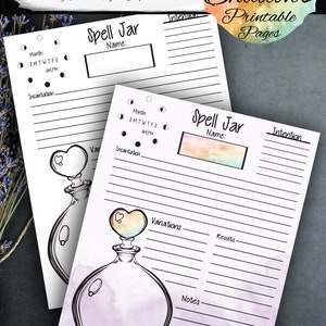 Spell Jar Digital Download Worksheet Printable Spell Jar - Etsy