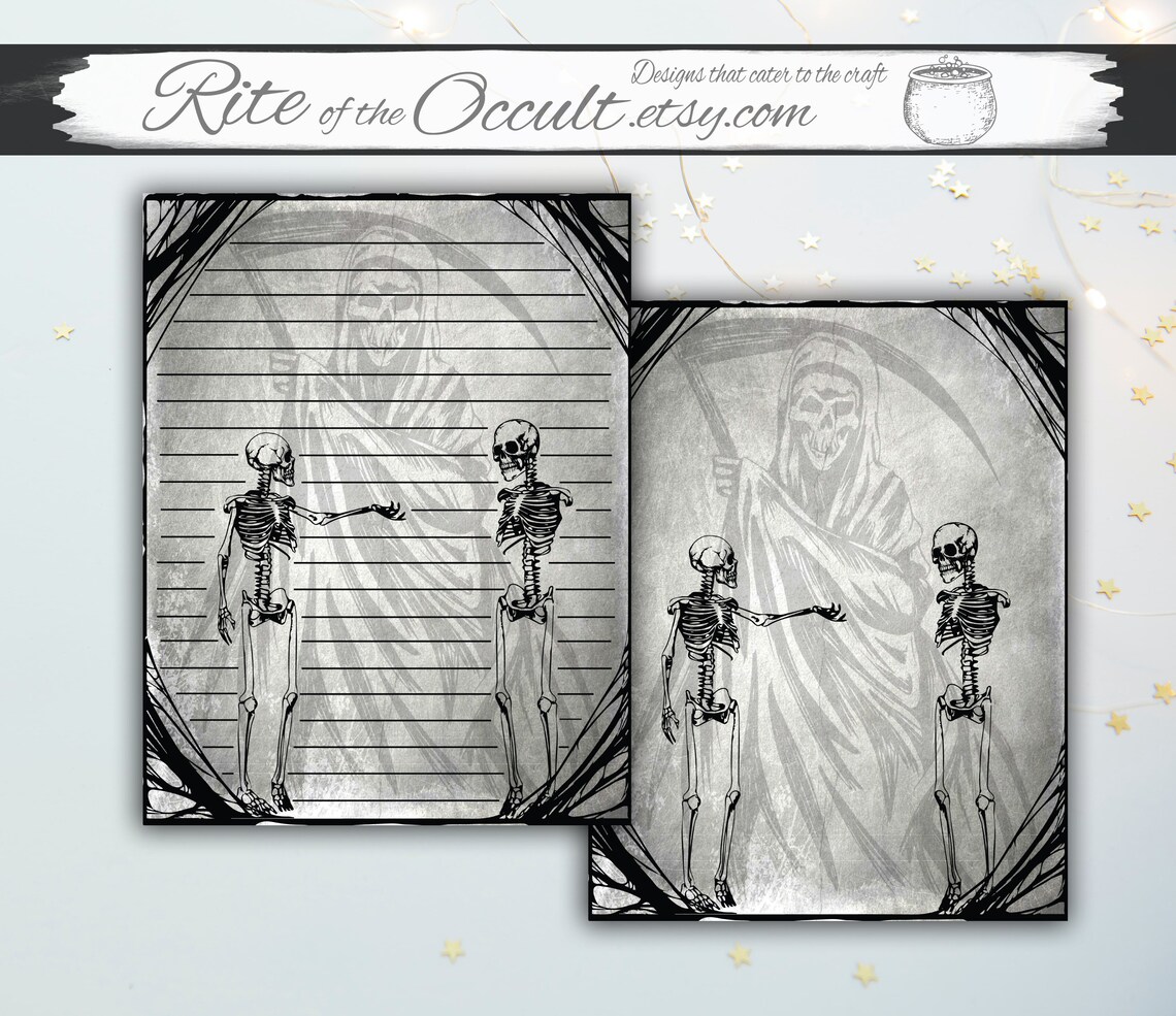 Skeleton Longing Book of Shadows Printable Page, Digital Download ...