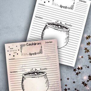 Witches Cauldron Spell Page Digital Download Journal Scrapbooking Paper ...