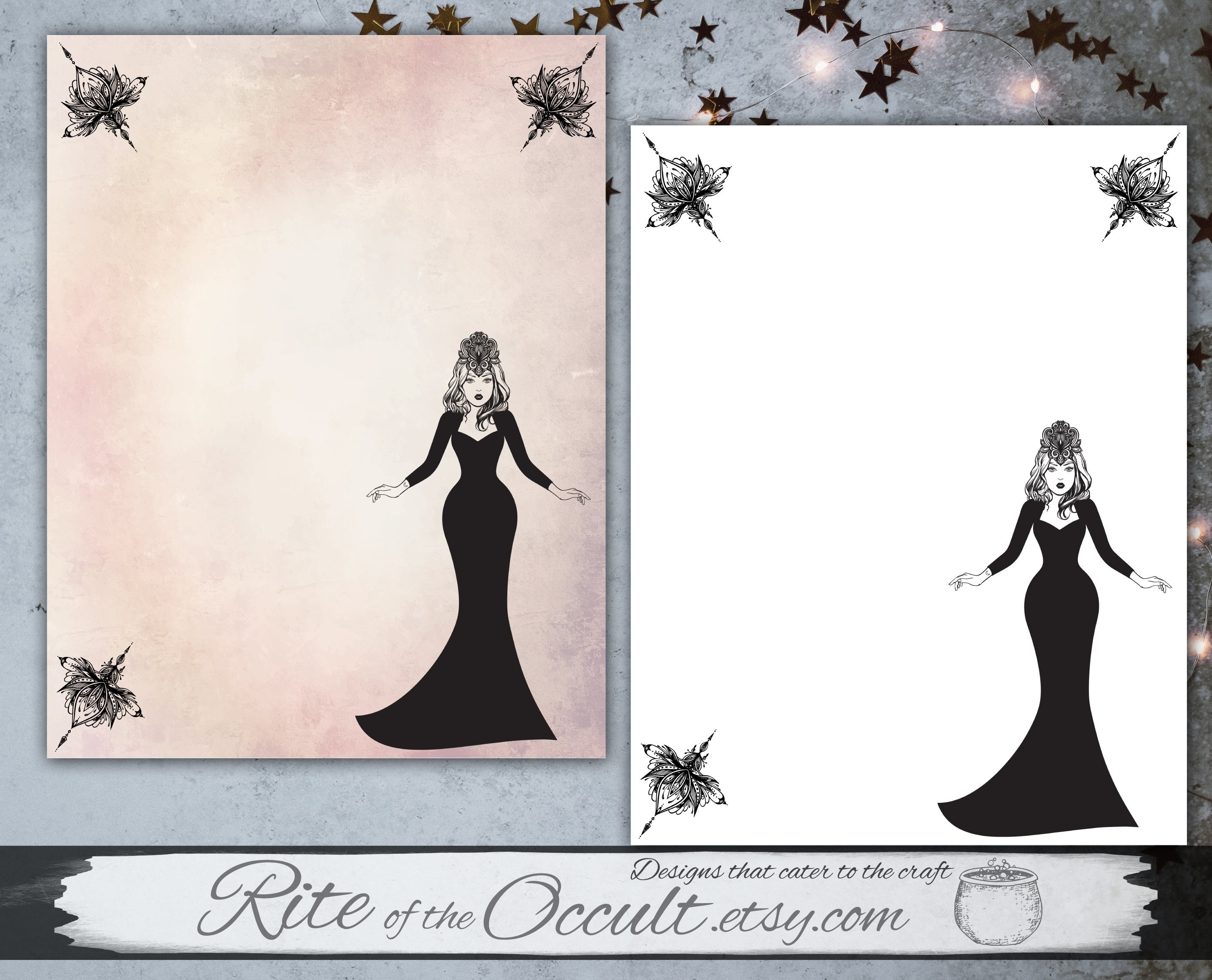 Floral Witch Grimoire Page, Book of Shadows Blank Page, Printable Spell ...