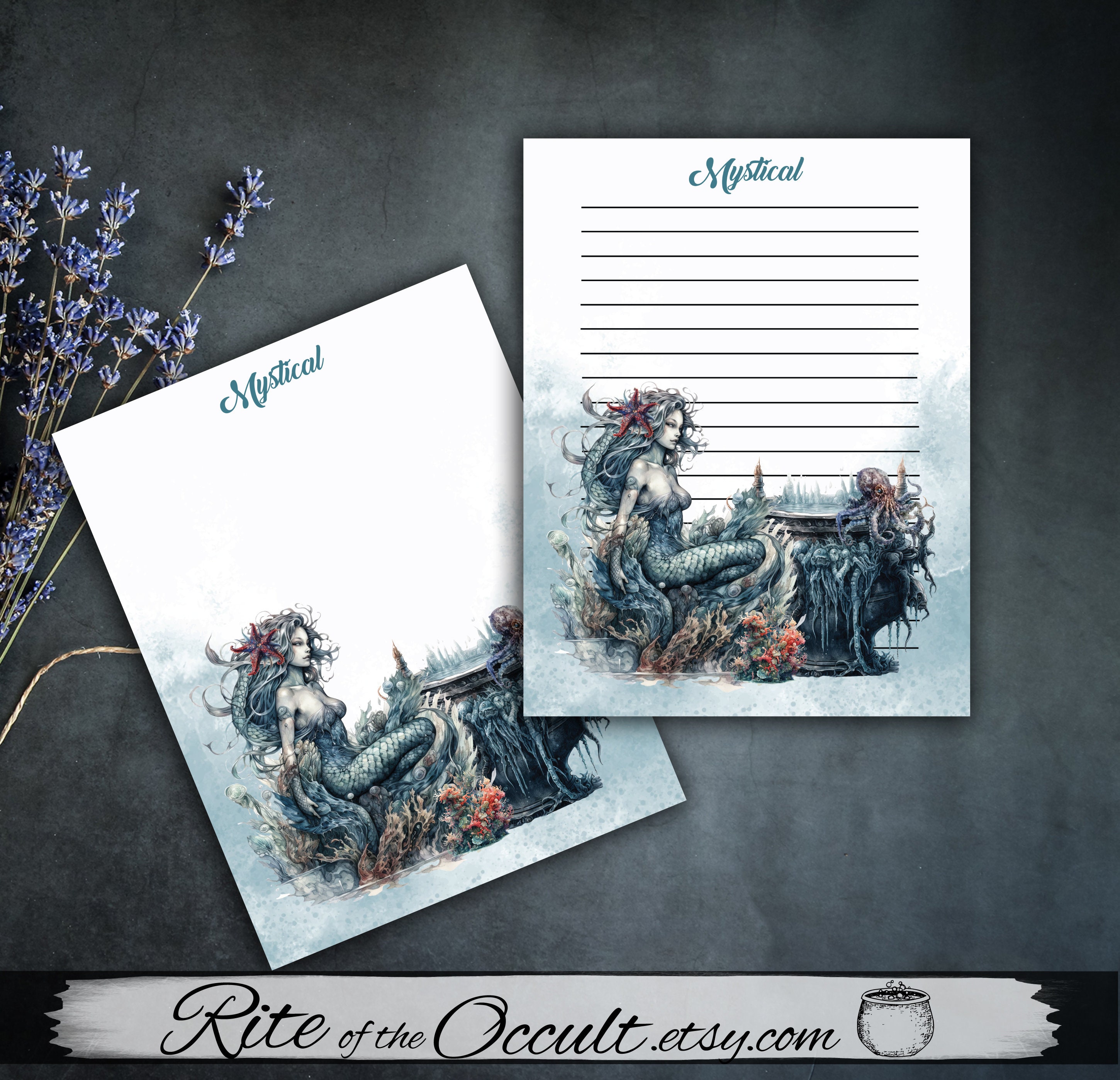 Mystical Mermaid Digital Download Journal Scrapbooking Paper, Book of ...