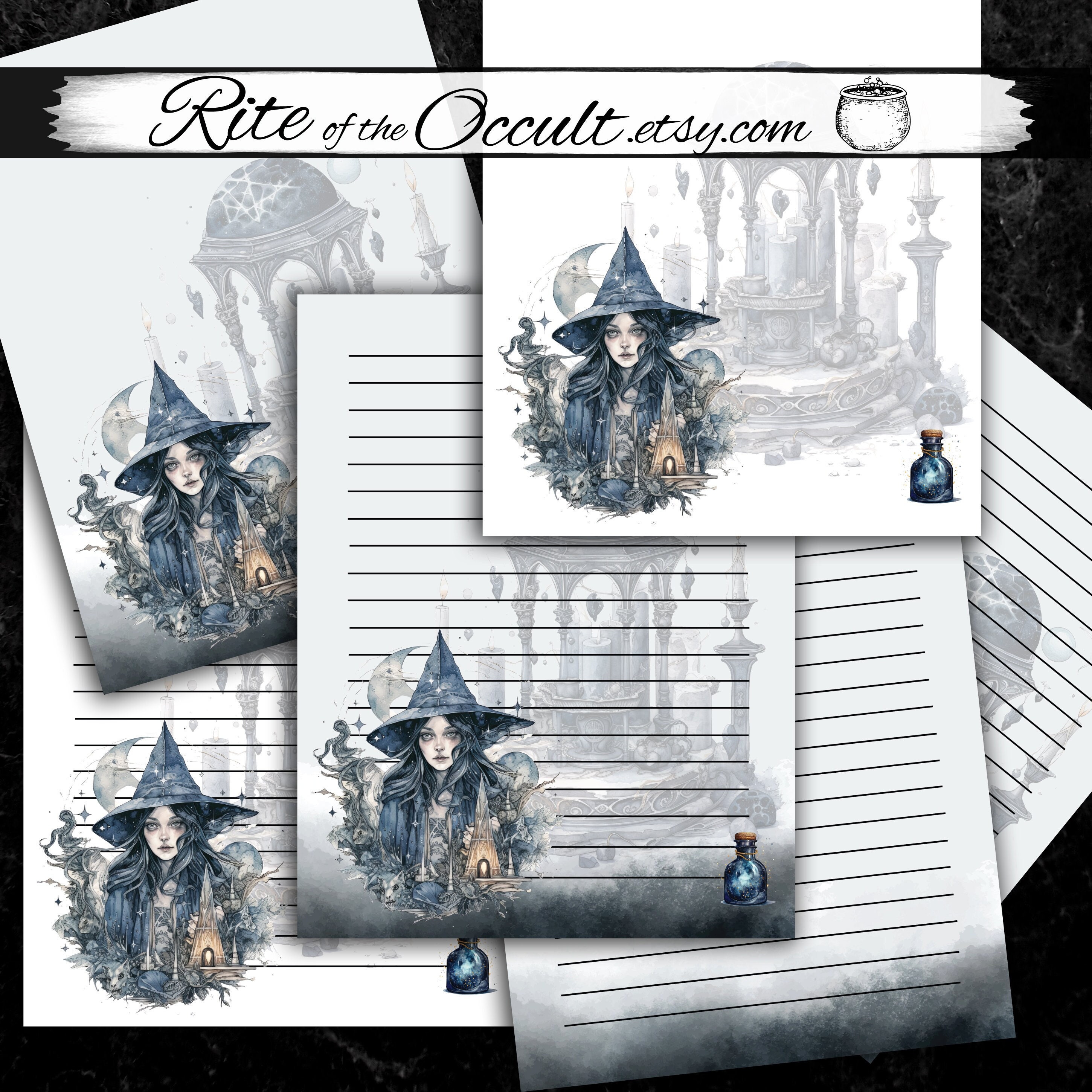 Stardust Witch Book of Shadows Printable Blank Page, Digital Download ...