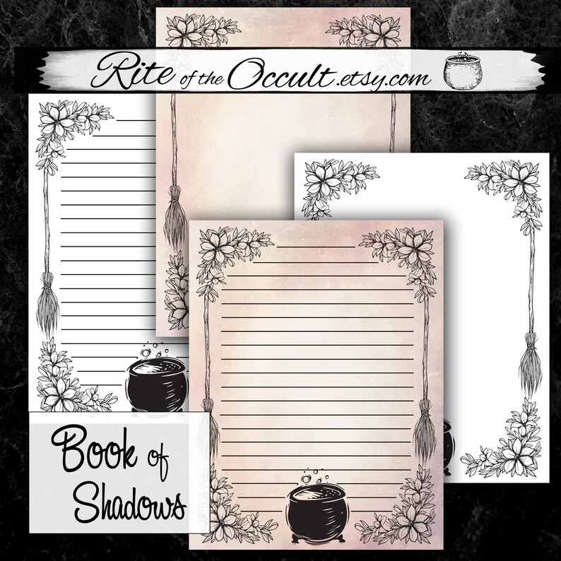 Printable Witch Stationary, Witches Caldron Junk Journal Halloween ...