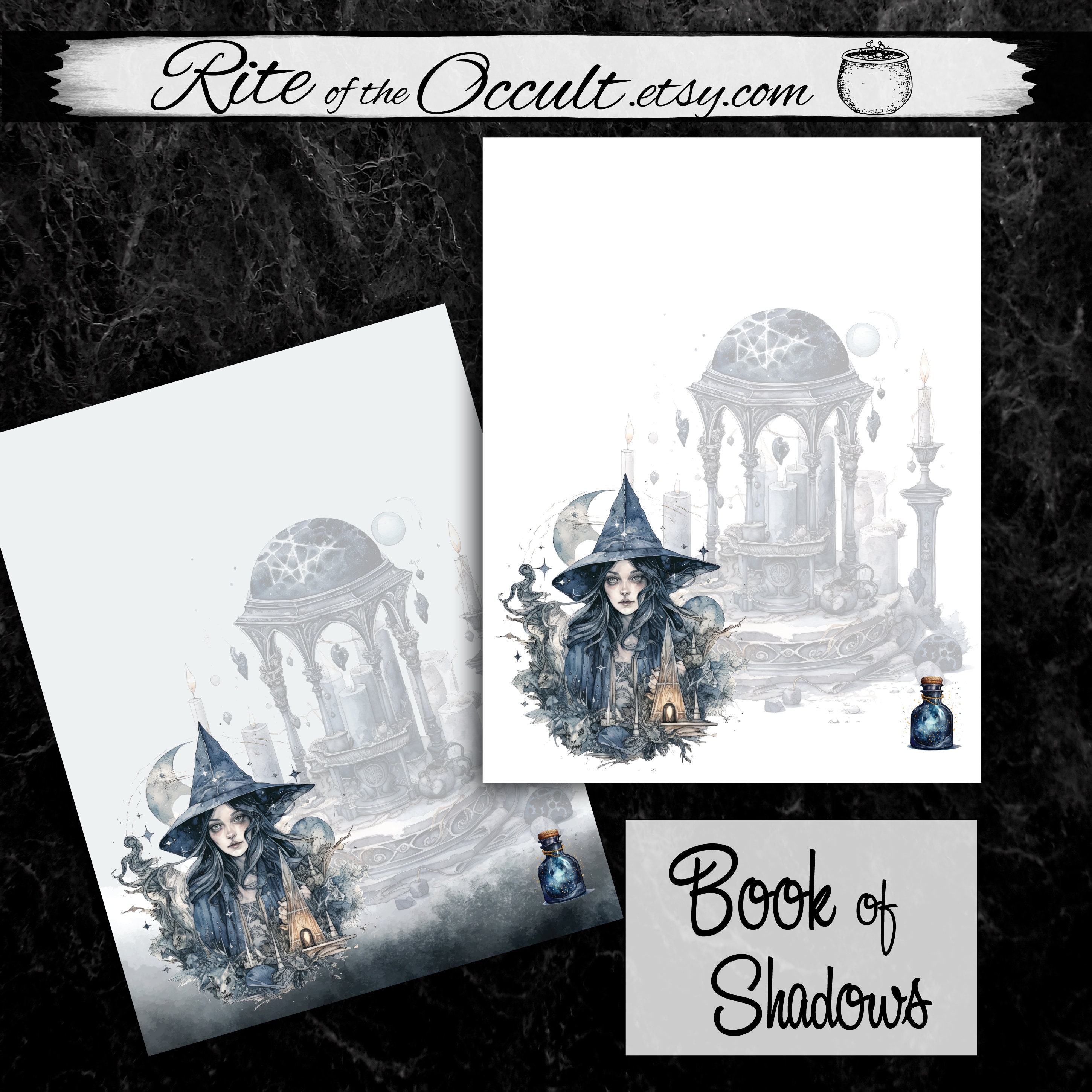 Stardust Witch Book of Shadows Printable Blank Page, Digital Download ...