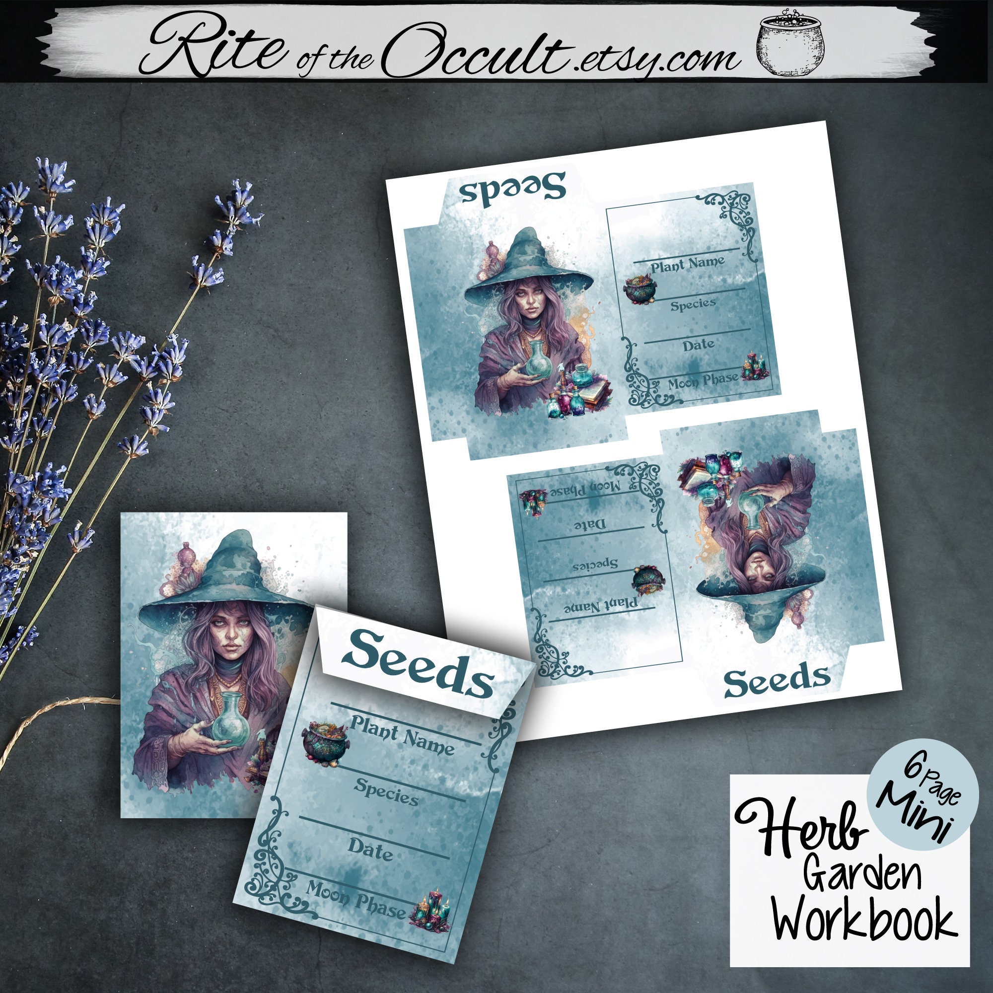 Witches Herb Garden Mini Workbook Digital Download, Printable Worksheet ...