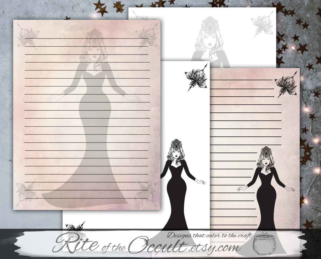 Floral Witch Grimoire Page, Book of Shadows Blank Page, Printable Spell ...