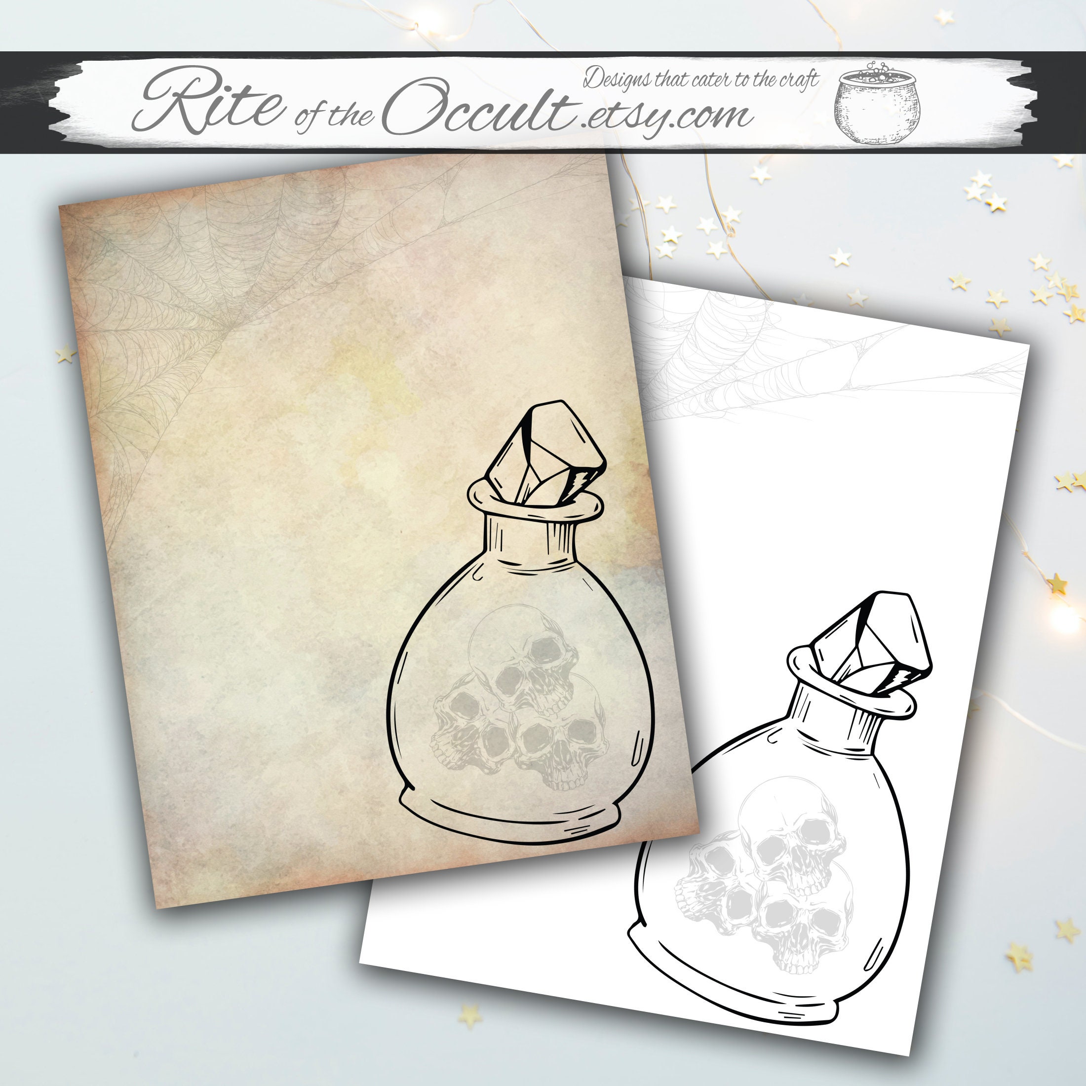 Crystal Skull Spell Jar Digital Download Worksheet, Printable Spell ...