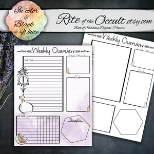 Witch Daily Planner Printable Pages, Rainbow Witch Planner Digital ...